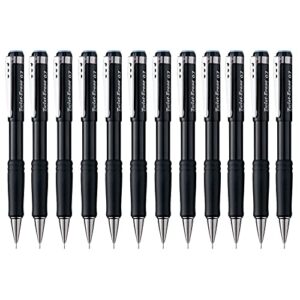 pentel twist-erase iii mechanical pencil, 0.7mm, black barrel, 12 pack (qe517a-12)