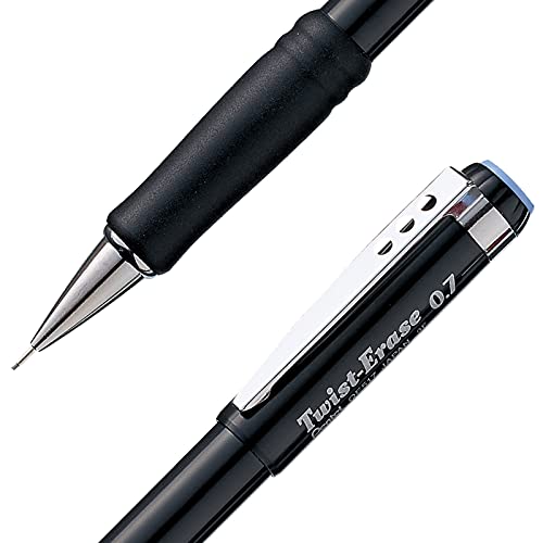 Pentel Twist-Erase III Mechanical Pencil, 0.7mm, Black Barrel, 12 Pack (QE517A-12)