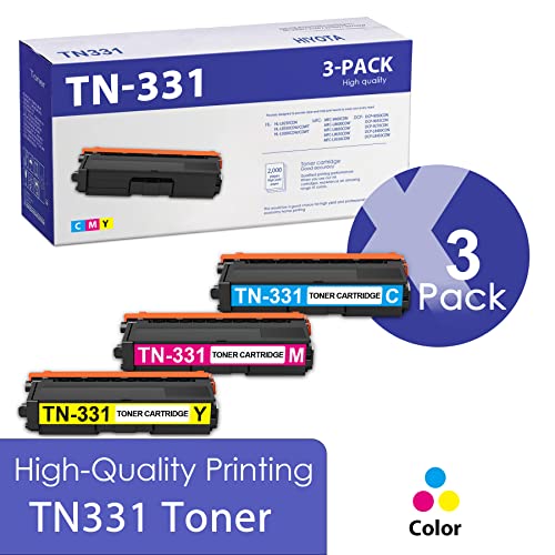 HIYOTA Compatible 3 Pack TN-331 TN-331C TN-331M TN-331Y Toner Cartridge Replacement for Brother TN331 HL-L8250CDN L8350CDW/CDWT MFC-9460CDN L8600CDW DCP-9050CDN 9055CDN Printer (1C/1M/1Y)