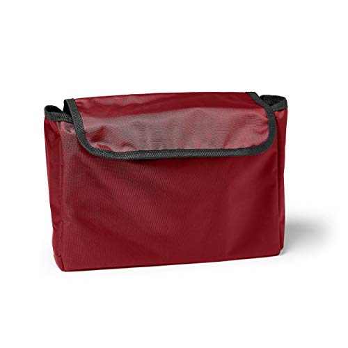 Medline Side Bag for Transport Chair, Waterproof Accessory Bag for Transport Wheelchair is Made of Durable Nylon Material, Red