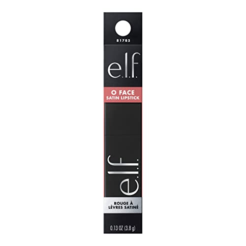 e.l.f. O Face Satin Lipstick, Richly Pigmented, Nourishing & Long-Lasting Creamy Lipstick, Infused With Jojoba, Vegan & Cruelty-Free, Dirty Talk