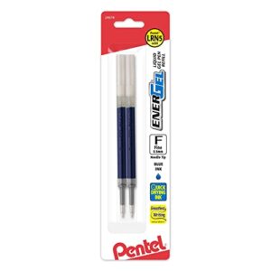 pentel® energel® liquid gel pen refills, needle point, 0.5 mm, blue ink, pack of 2