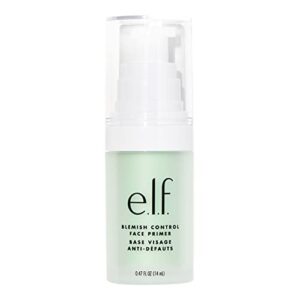 e.l.f. blemish control face primer, acne fighting formula, preps & soothes skin, sheer coverage & matte finish, vegan & cruelty-free, small,0.47 oz