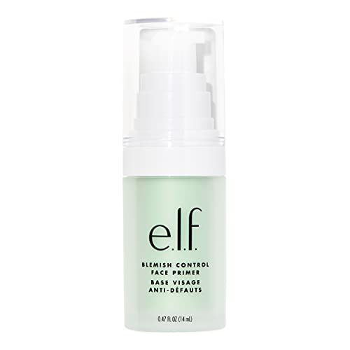 e.l.f. Blemish Control Face Primer, Acne Fighting Formula, Preps & Soothes Skin, Sheer Coverage & Matte Finish, Vegan & Cruelty-Free, Small,0.47 Oz