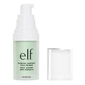 e.l.f. Blemish Control Face Primer, Acne Fighting Formula, Preps & Soothes Skin, Sheer Coverage & Matte Finish, Vegan & Cruelty-Free, Small,0.47 Oz