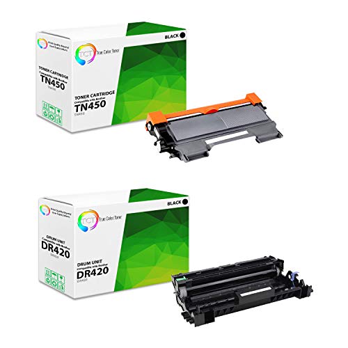 TCT Premium Compatible Toner Cartridge and Drum Unit Replacement for Brother TN450 DR420 works with Brother HL-2220 2230 2270, MFC-7360 7460DN 7860DW, DCP-7070DW Printers (2 TN-450, 1 DR-420) - 3 Pack