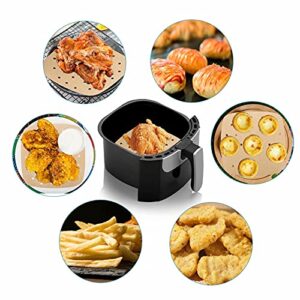 Air Fryer Parchment Paper Liners: 200PCS 8.5 inch Air Fryer disposable paper liner - Square Perforated parchment paper for Air Fryer, Premium Bamboo Steamer Liner for Air Fryers Baking Cooking Oven