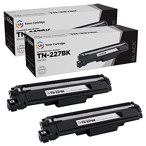 LD Products Compatible Replacements for Brother TN227 Toner Cartridge TN-227 TN227BK TN-227BK High Yield (Black, 2-Pack) for use in HL 3070CW HL-L3210CW HL-L3230CDW HL-L3270CDW HL-L3290C Printers