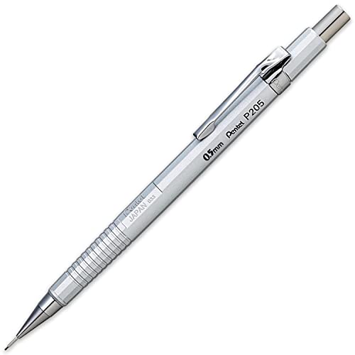 Pentel P205-Z Mechanical Automatic Pencil - P200 Series - Metal Aluminium - 0.5mm - Single