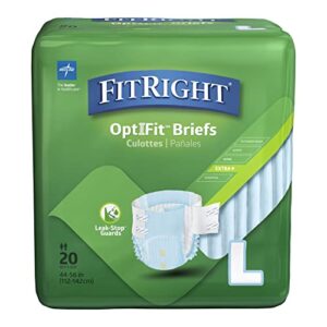 medline fitpluslg fitpluslgz fitright plus briefs (pack of 20)