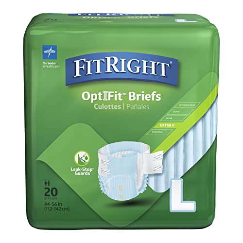 MEDLINE FITPLUSLG FITPLUSLGZ FitRight Plus Briefs (Pack of 20)