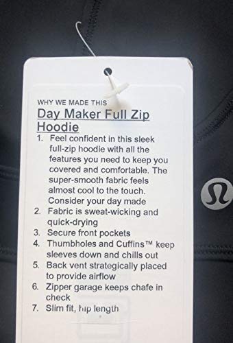 LULULEMON DAY MAKER FULL ZIP HOODIE - BLACK (6)