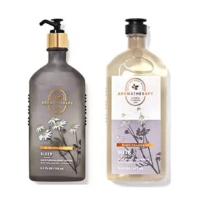 bath & body works aromatherapy sleep black chamomile body wash + foam bath & body lotion set