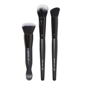 e.l.f. putty tools trio, set of 3 face makeup brushes for putty products, helps you easily blend putty primer, blush & bronzer, vegan & cruelty-free