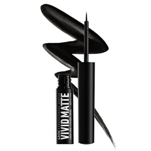 nyx professional makeup vivid matte liquid liner, smear-resistant eyeliner with precise tip – black