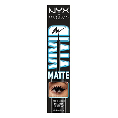 NYX PROFESSIONAL MAKEUP Vivid Matte Liquid Liner, Smear-Resistant Eyeliner with Precise Tip - Black