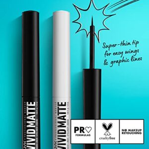 NYX PROFESSIONAL MAKEUP Vivid Matte Liquid Liner, Smear-Resistant Eyeliner with Precise Tip - Black