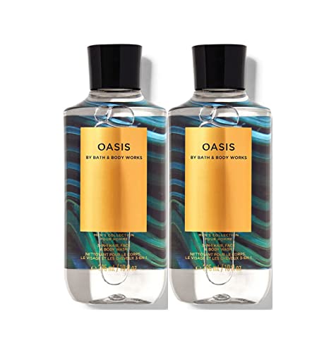 bath&bath Bath and Body Works Oasis For Men 3-in-1 Hair, Face & Body Wash - Value Pack lot of 2 - Full Size (Oasis) 20.0 fluid_ounces