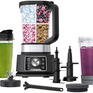 Ninja Foodi Power Pitcher System, Smoothie Bowl Maker, 4in1 Blender + Food Processor, Single Serve Blender 1400WP smartTORQUE 6 Auto-iQ Presets (Renewed)