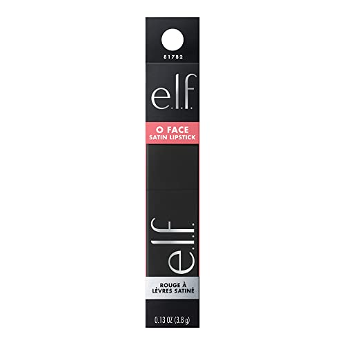 e.l.f. O Face Satin Lipstick, Richly Pigmented, Nourishing & Long-Lasting Creamy Lipstick, Infused With Jojoba, Vegan & Cruelty-Free, Feeling Myself