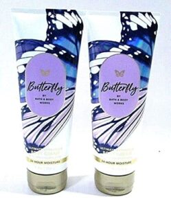 bath and body works butterfly body cream ultimate hydration gift set for women 2 pack 8 oz. (butterfly)