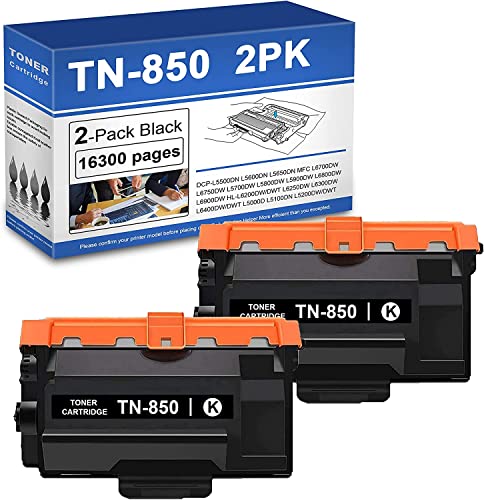 TcxLink (2 Pack) TN-850 TN850 High-Yield Toner Cartridge Replacement for Brother TN850 DCP-L5500DN MFC-L6700DW MFC-L5700DW HL-L6200DW/DWT Printer Toner.