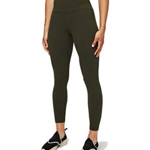 Lululemon Align II Stretchy Yoga Pants - High-Waisted Design, 25 Inch Inseam, Dark Olive, Size 8