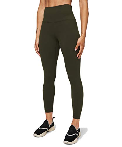 Lululemon Align II Stretchy Yoga Pants - High-Waisted Design, 25 Inch Inseam, Dark Olive, Size 8