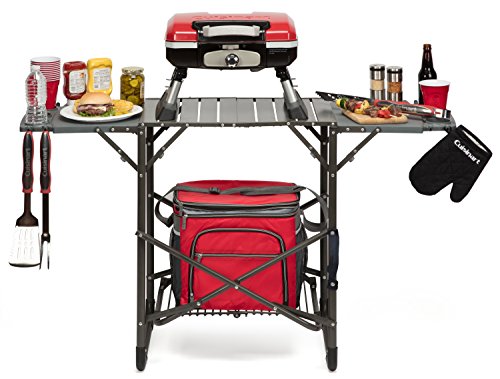 Cuisinart CGG-180T Portable, 17.6 x 18.6 x 11.8-Inch, Petit Gourmet Tabletop Gas Grill, Red