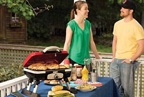 Cuisinart CGG-180T Portable, 17.6 x 18.6 x 11.8-Inch, Petit Gourmet Tabletop Gas Grill, Red