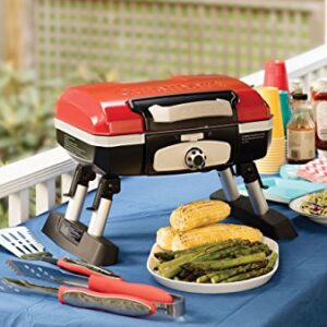 Cuisinart CGG-180T Portable, 17.6 x 18.6 x 11.8-Inch, Petit Gourmet Tabletop Gas Grill, Red