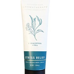 Bath and Body Works Aromatherapy Stress Relief - Eucalyptus + Tea Body Cream 8 Ounce (2019 Edition)