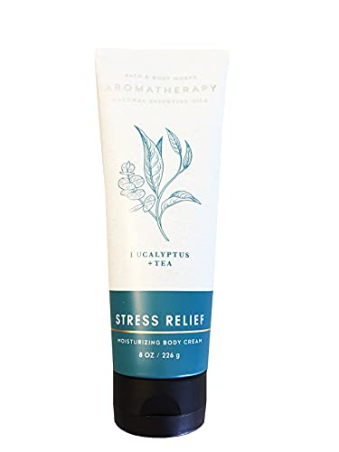 Bath and Body Works Aromatherapy Stress Relief - Eucalyptus + Tea Body Cream 8 Ounce (2019 Edition)