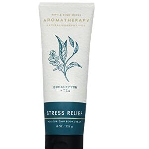 Bath and Body Works Aromatherapy Stress Relief - Eucalyptus + Tea Body Cream 8 Ounce (2019 Edition)