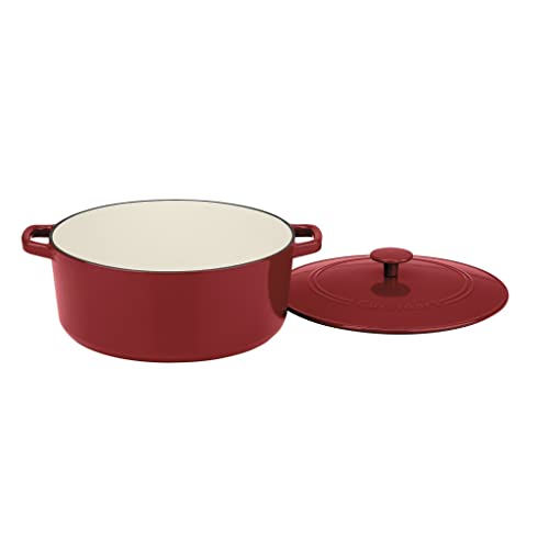 Cuisinart Chef's Classic Enameled Cast Iron 7-Quart Round Covered Casserole, Cardinal Red