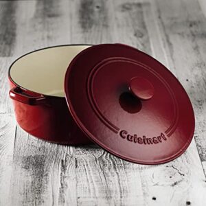 Cuisinart Chef's Classic Enameled Cast Iron 7-Quart Round Covered Casserole, Cardinal Red