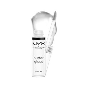 nyx professional makeup butter gloss, non-sticky lip gloss – sugar glass (clear)