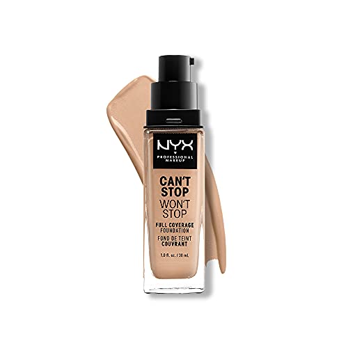 NYX PROFESSIONAL MAKEUP Can't Stop Won't Stop Foundation, 24h Full Coverage Matte Finish - Natural