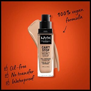 NYX PROFESSIONAL MAKEUP Can't Stop Won't Stop Foundation, 24h Full Coverage Matte Finish - Natural