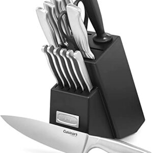 15 Piece Kitchen Knife Set with Block by Cuisinart, Cutlery Set, Hollow Handle, C77SS-15PK