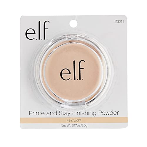 e.l.f. Prime & Stay Finishing Powder, Sets Makeup, Controls Shine & Smooths Complexion, Sheer, 0.18 Oz (5g)