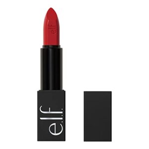 e.l.f. o face satin lipstick, richly pigmented, nourishing & long-lasting creamy lipstick, infused with jojoba, vegan & cruelty-free, no regrets