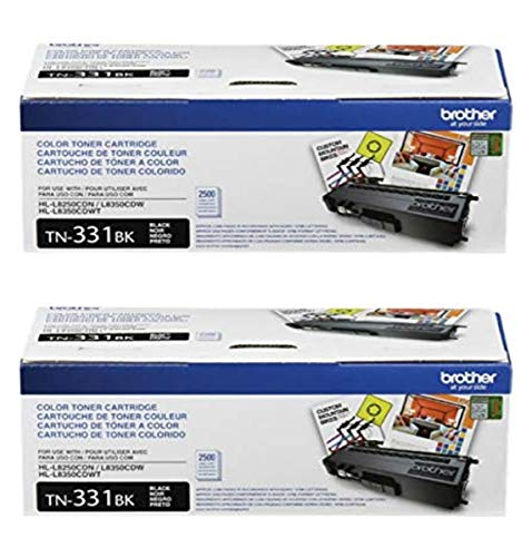 Brother TN-331BK (TN331BK) Black Toner Cartridge Black 2-Pack