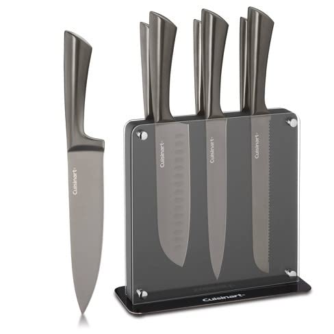 Cuisinart Classic 8pc Colored Stainless Steel Cutlery Set with Acrylic Block Black - C77-8PMOX