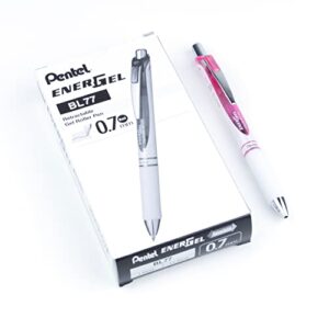 pentel energel pearl rtx, 0.7mm, black ink, box of 12 (bl77pwp-a)