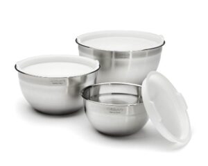 cuisinart ctg-00-smb stainless steel mixing bowls with lids, 3 piece, 5 quartz