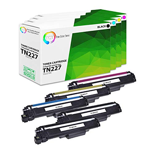 TCT Premium Compatible Toner Cartridge Replacement with Chip for Brother TN227 TN-227 Works with Brother HL-L3210CW, MFC-L3710CW L3750CDW, DCP-L3510CDW Printers (B, C, M, Y) - 5 Pack