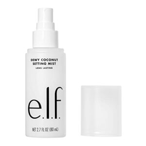 e.l.f. dewy coconut setting mist, makeup setting spray for hydrating & conditioning skin, infused with green tea, vegan & cruelty-free, 2.7 fl oz