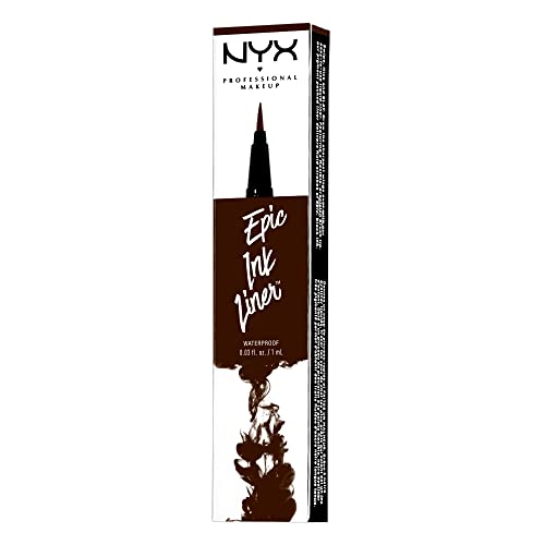 NYX PROFESSIONAL MAKEUP Epic Ink Liner, Waterproof Liquid Eyeliner - Brown, Vegan Formula