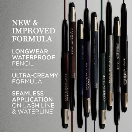 Lancôme Le Stylo Waterproof Eyeliner Pencil - Creamy & Highly Pigmented - Seamless Blending & Smudging - 02 Noir Intense